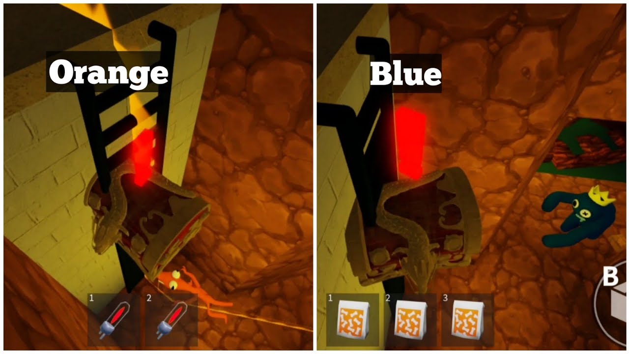 Rainbow Friends Blue and Orange Jumpscares On The Ladder [Roblox ...