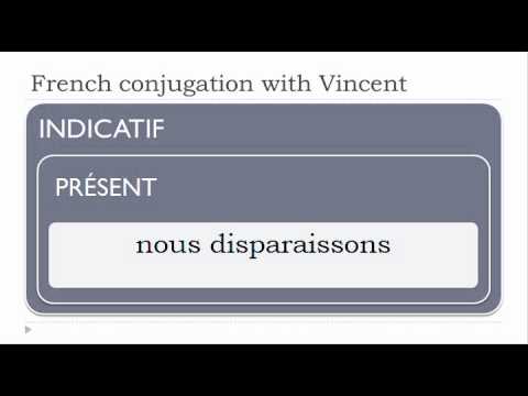 French conjugation = Disparaître = Indicative Present - YouTube