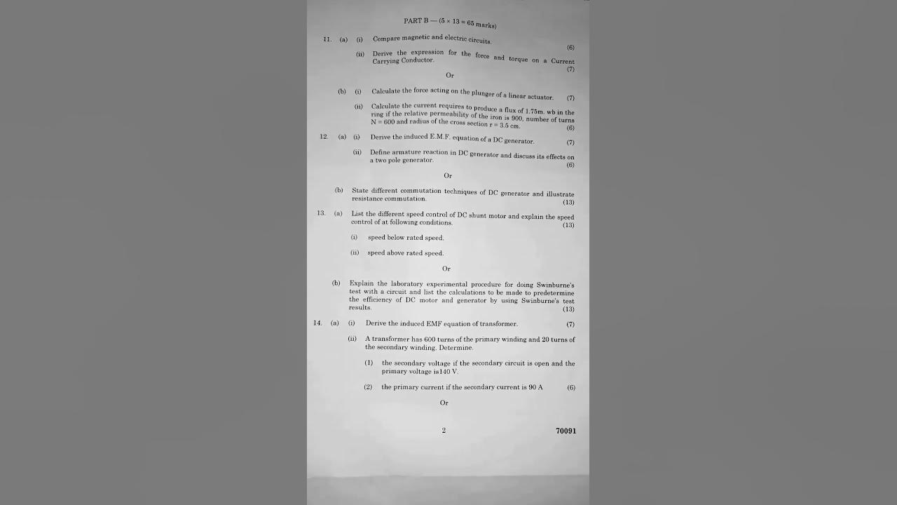 EE 3303-Electrical Machine- I| Anna University Question Paper 2022 | Nov/Dec - YouTube