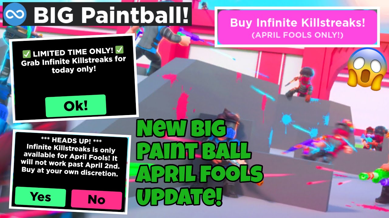Roblox- "BIG Paintball!" New April Fools Update!!! - YouTube