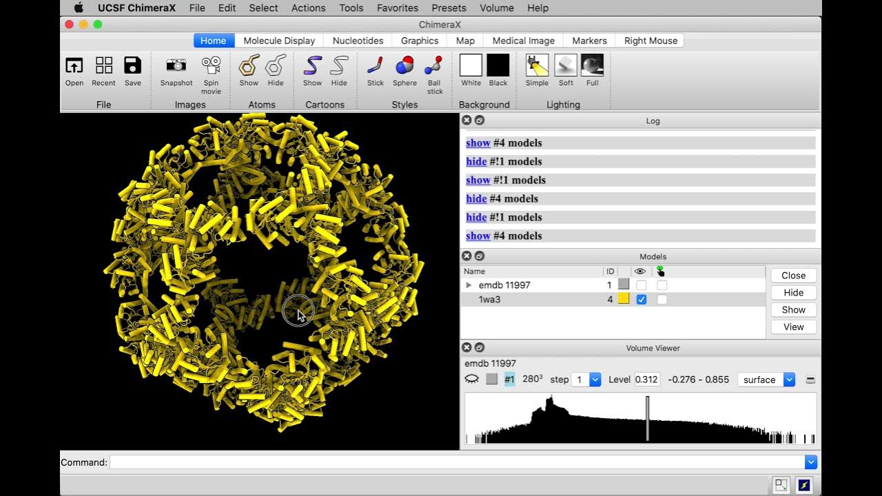 Fitting an atomic model in an electron microscopy map with ChimeraX - YouTube
