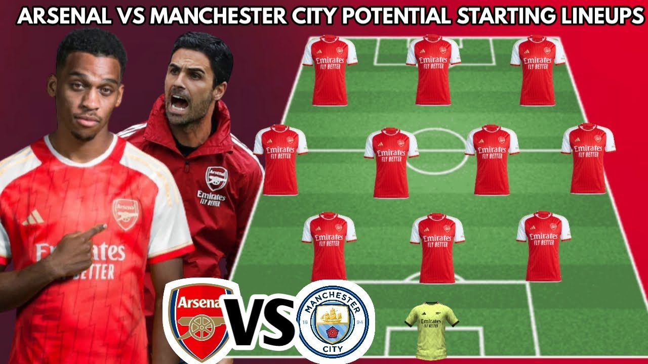 ARSENAL VS MAN CITY Potential starting lineup Community Shield 2023 ...