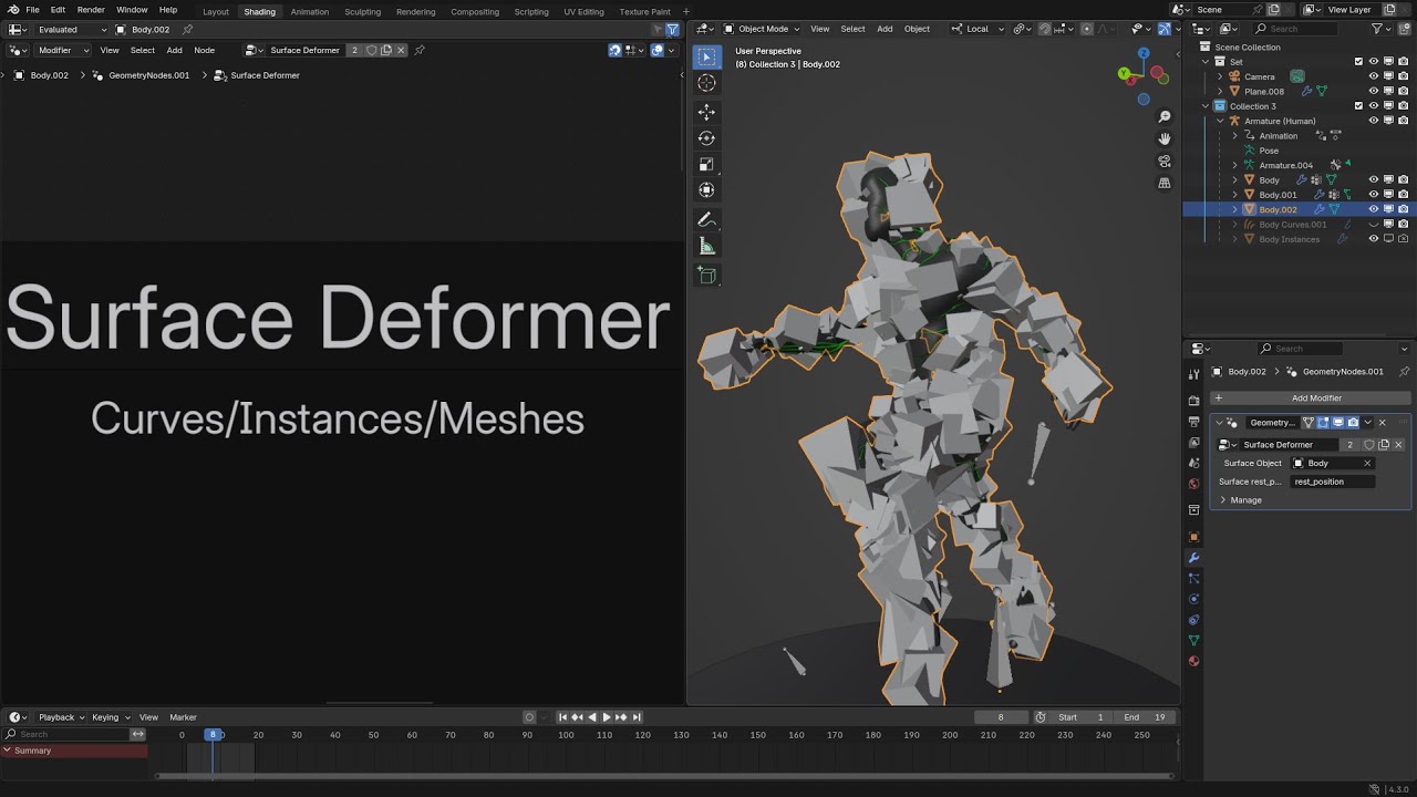 Blender 4.3 Surface Deformer - YouTube