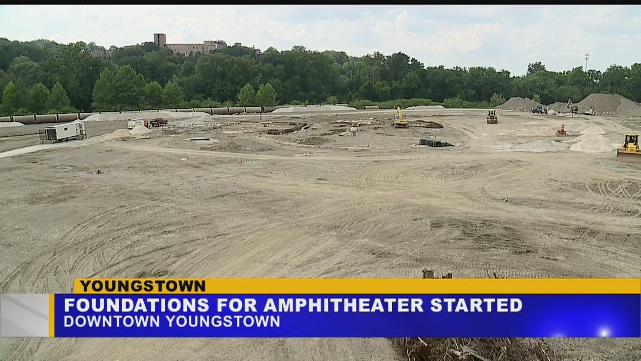 Amphitheater in downtown Youngstown starting to take shape - YouTube