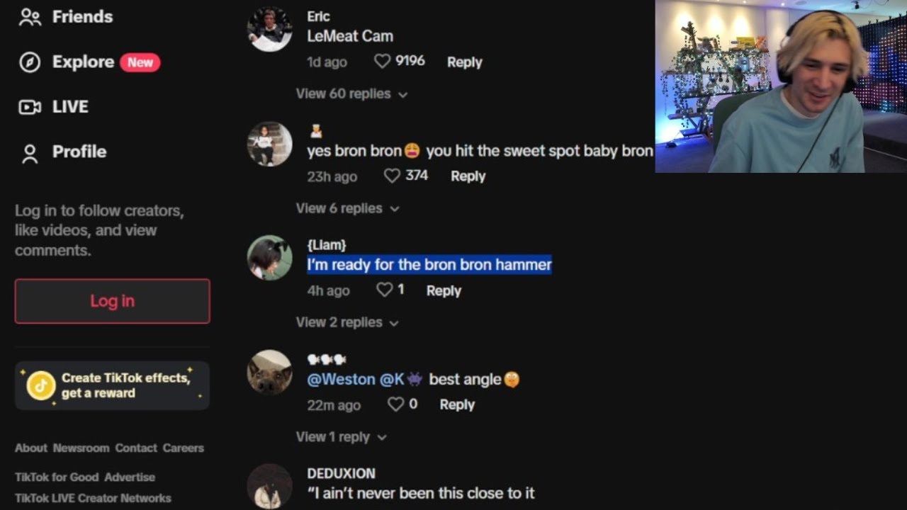xQc reacts to Weird LeBron Comments on TikTok - YouTube
