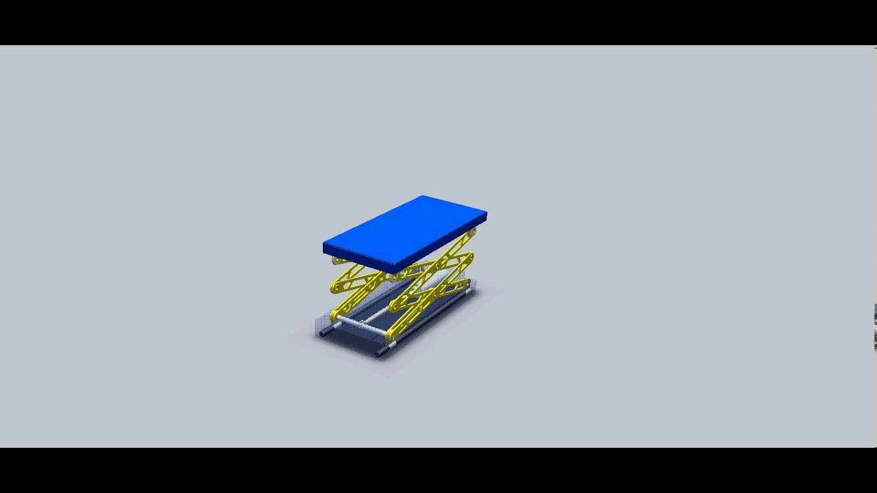 Scissor mechanism - animated functional model - YouTube