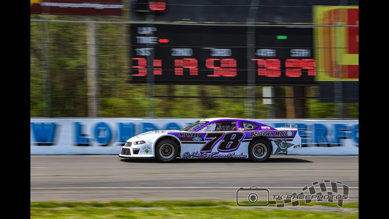 waterford speedbowl emma Monahan late model feature race onboard - YouTube