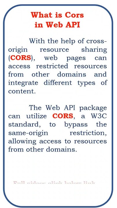 what is cors || cors || api || web api - YouTube