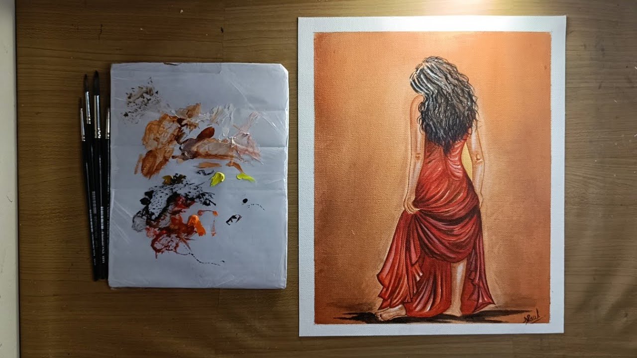 Human Figure | woman | Silhouette Effect | acrylic painting | tutorial ...