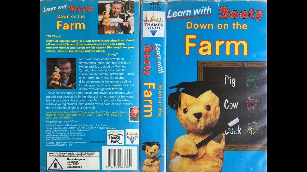 Learn with Sooty - Down on the Farm (TV 8130) 1991 UK VHS - YouTube