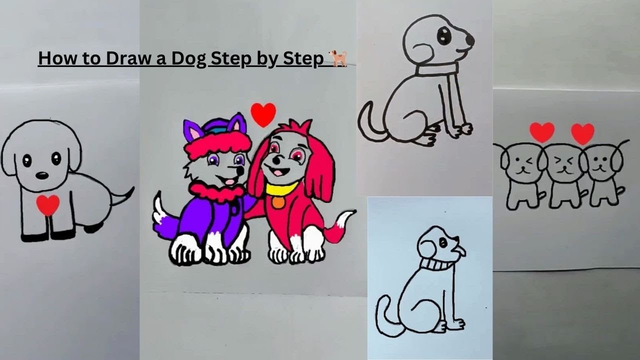 5 Easy Ways to Draw Dogs Kid Friendly Drawing Tutorial #satisfying # ...