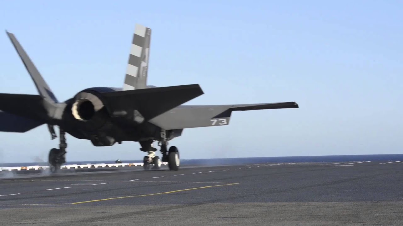 F-35C Joint Strike Fighter's First Catapult Assisted Launch From A ...