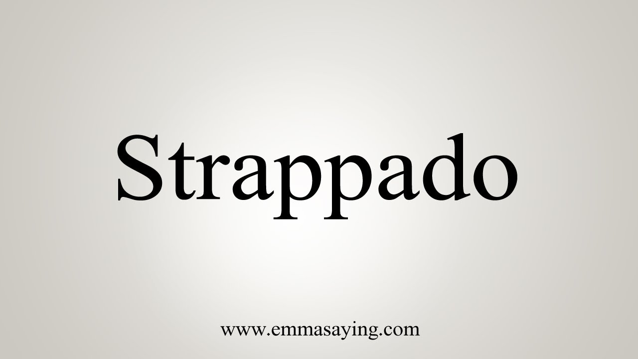 How To Say Strappado - YouTube