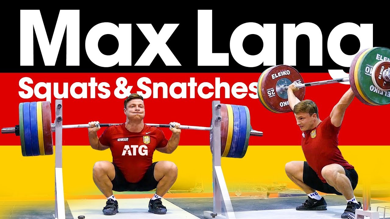 Max Lang 🇩🇪 Snatches & Squats One Day Out from 2017 European ...
