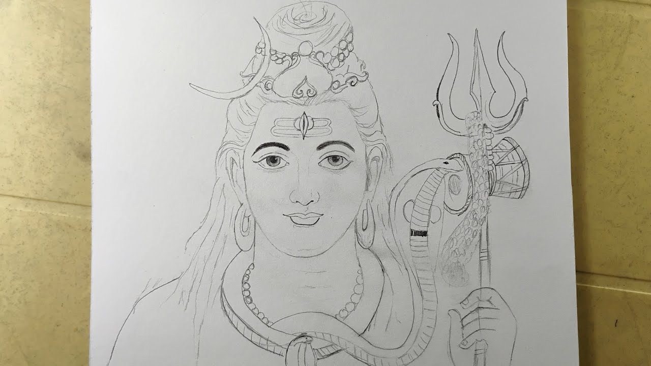 shiv ji outline drawing || easy pencil drawing of lord shiva ...