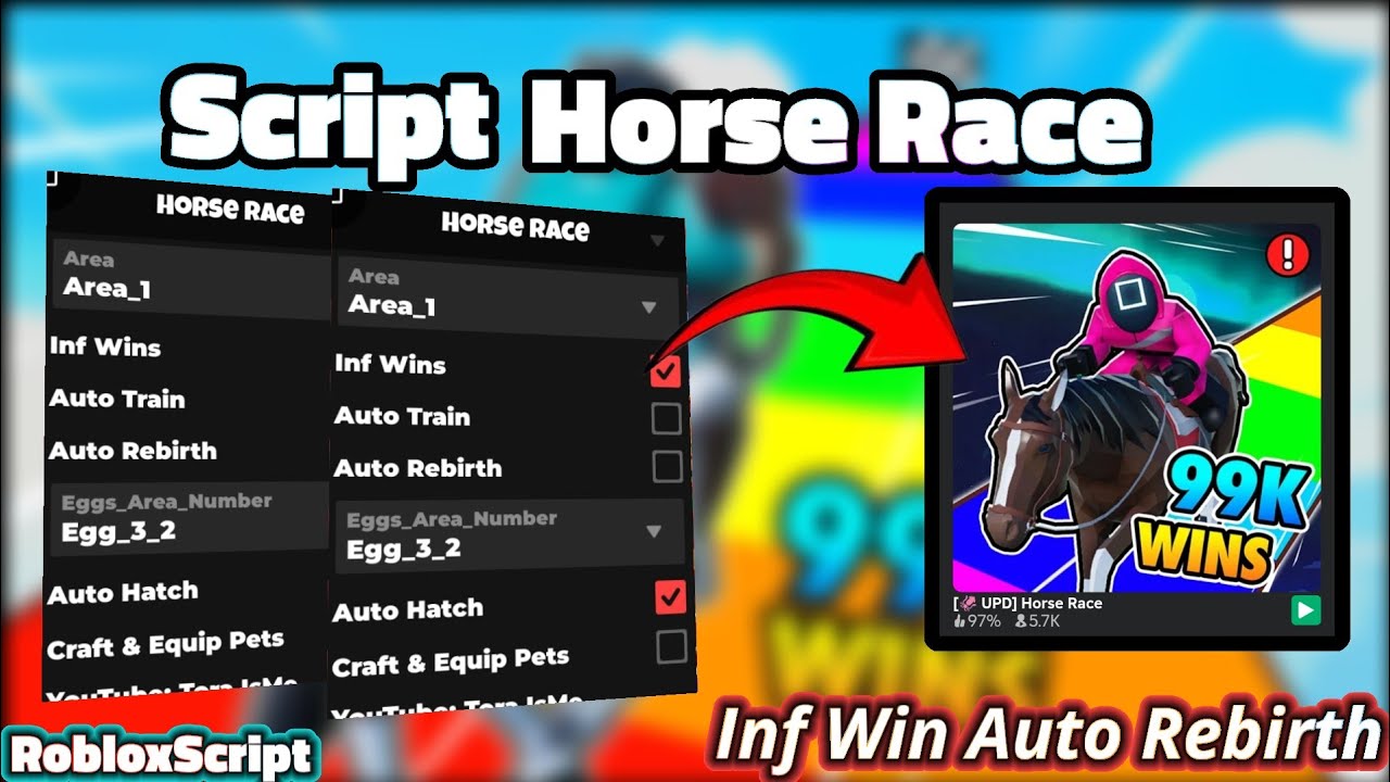 [FREE] Horse Race Script Hack Infinite Win Auto Rebirth Auto Train Best ...
