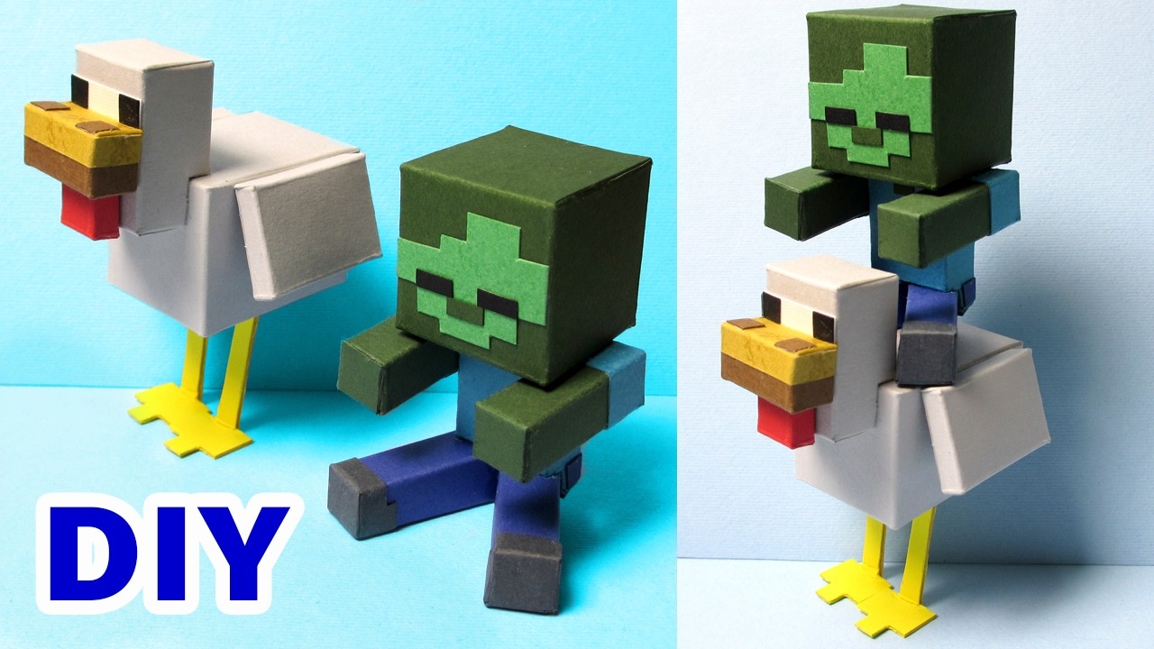 Transforming a Minecraft Chicken Jockey into EPIC Papercraft ...