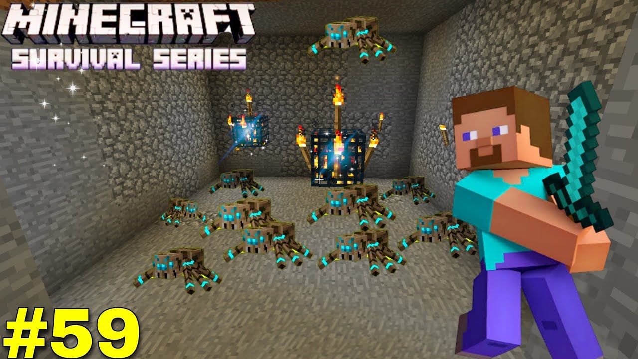 MINECRAFT CAVE SPIDER XP FARM SURVIVAL SERIES EPISODE #59 | MINECRAFT ...