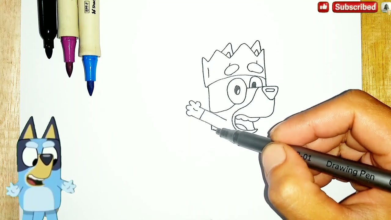 Bluey Drawing Tutorial - Drawing for Kids - YouTube