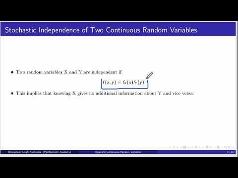 Bivariate Continuous Random Variables |Probability and Statistics |Data Sc. & AI Lecture Video ...