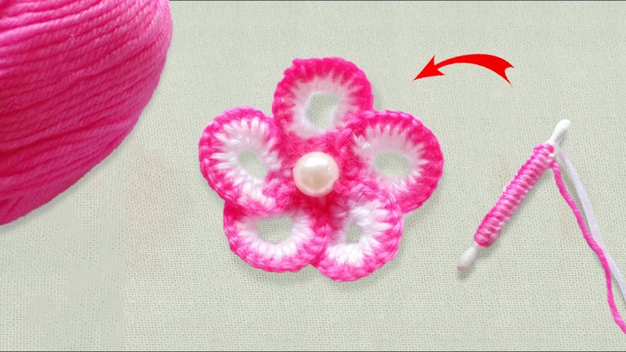 Easy Woolen Flower Making Trick using Cotton bud - Hand Embroidery ...
