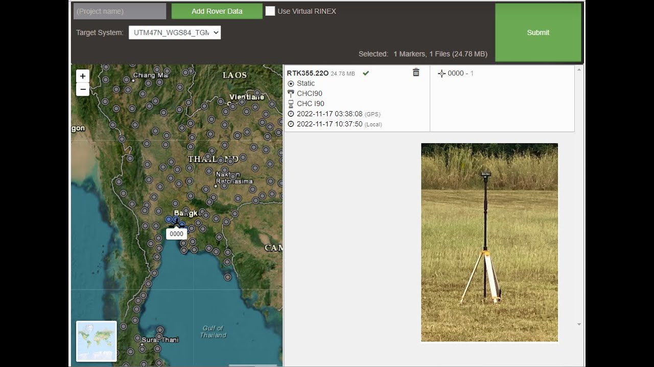 แปลงข้อมูล DRTK2 เป็น RINEX3 และประมวลผล NETWORK GNSS - YouTube