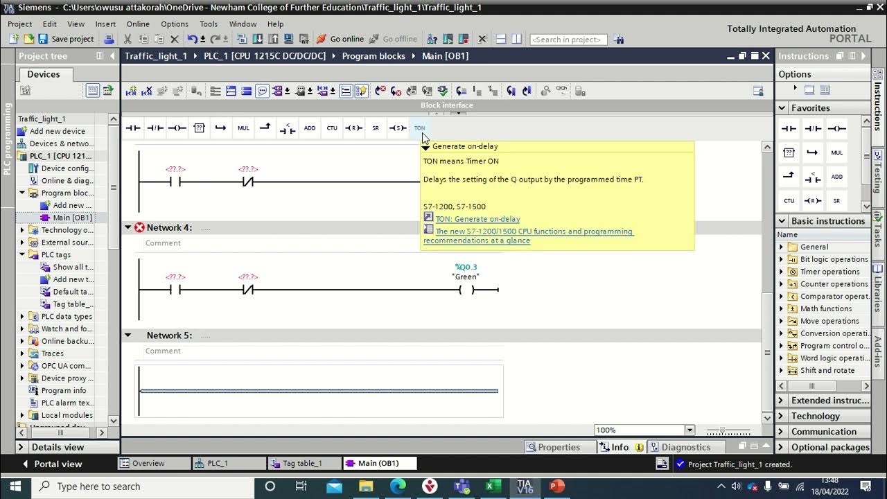 PLC Traffic Light Sequencing Programming using Timers - YouTube
