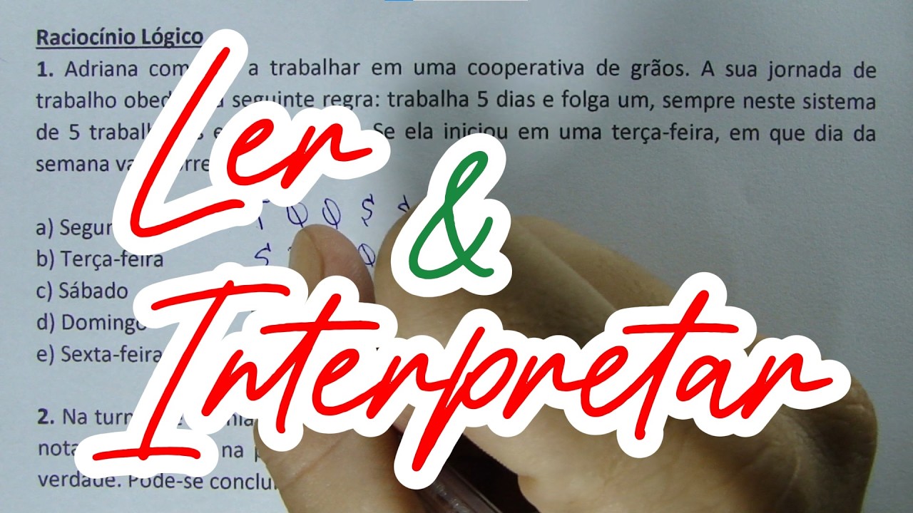 RACIOCÍNIO LÓGICO #139 - APRENDA A LER E INTERPRETAR - YouTube
