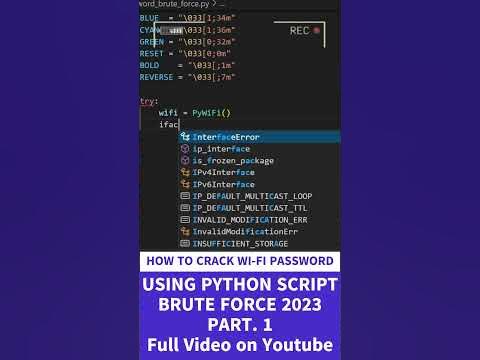 HOW TO CRACK WI-FI PASSWORD USING PYTHON BRUTE FORCE - EDUCATIONAL VIDEO - 2023 - PART 1 - YouTube