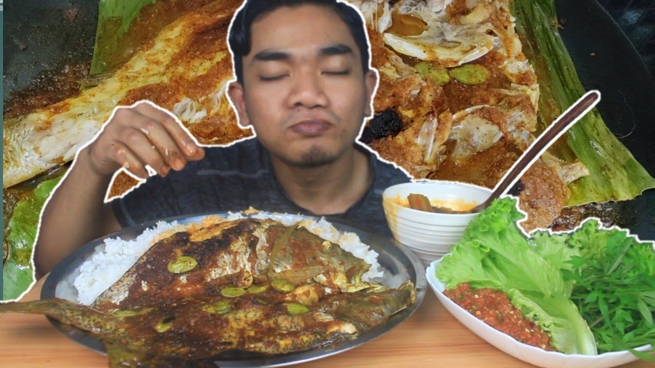 MENU ala2 kampung IKAN JENAHAK BAKAR, GULAI dan ULAM ULAMAN (mukbang ...
