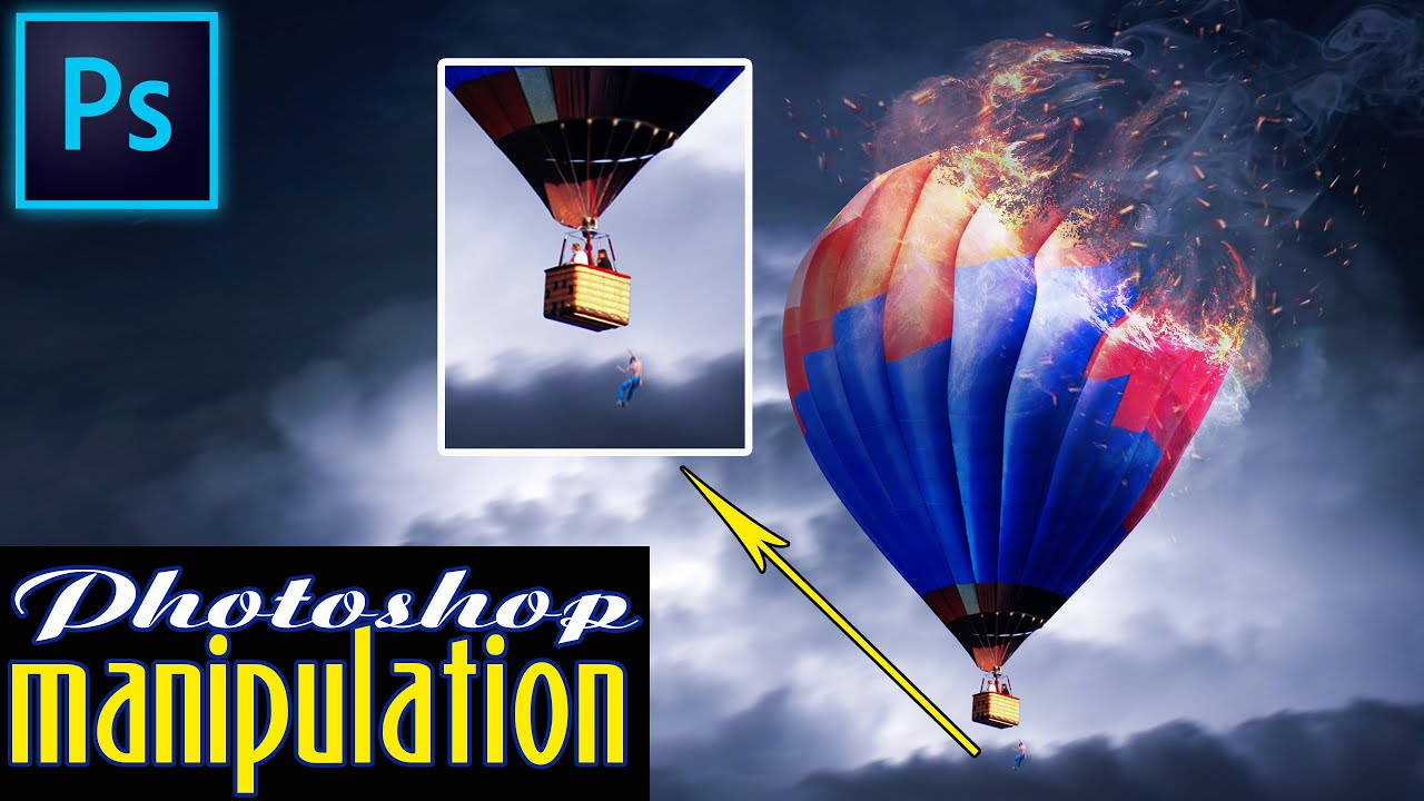 Adobe Photoshop Tutorial #3 Air Balloon on Fire (Photo-Manipulation ...
