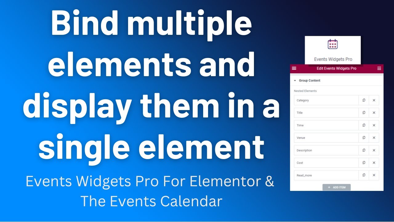 Group Content || Events Widgets Pro for Elementor & The Event Calendar ...
