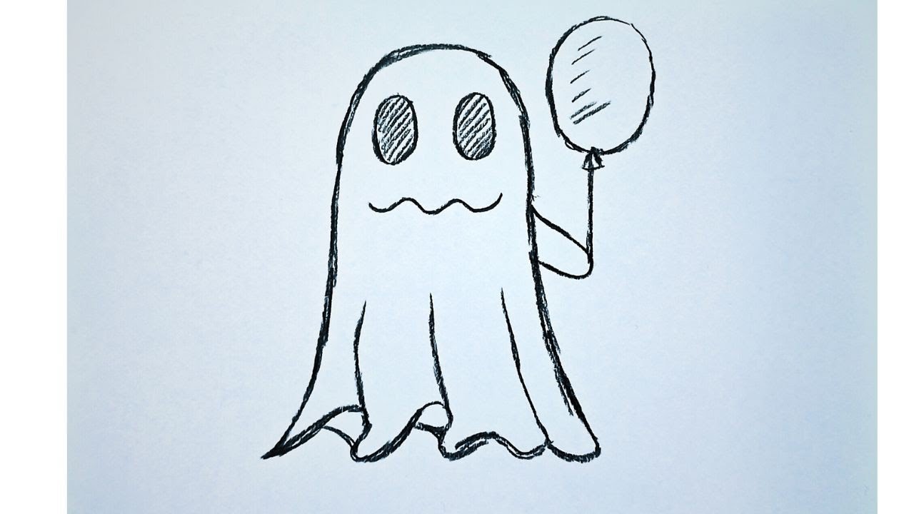 Ghost Drawing Idea | How to Draw a Cute Ghost for Halloween|How to Draw ...