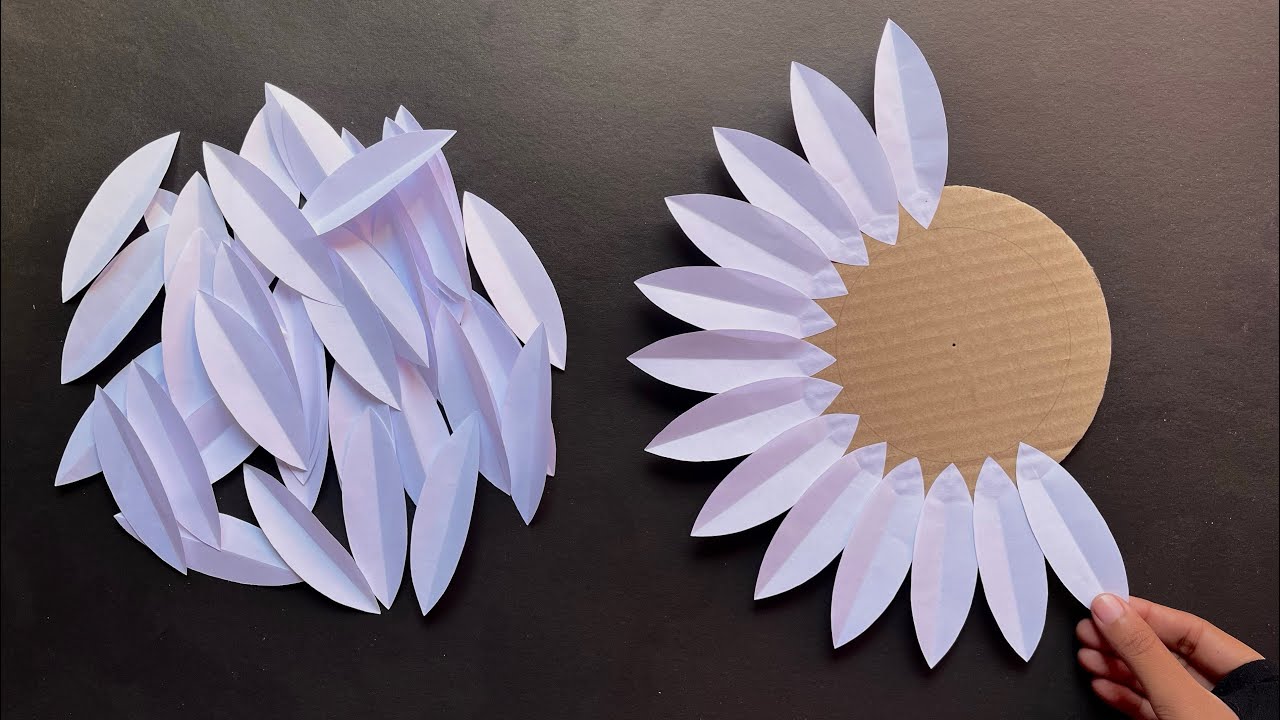 DIY Cute wall decoration | White paper flower wall hanging | Easy wall ...
