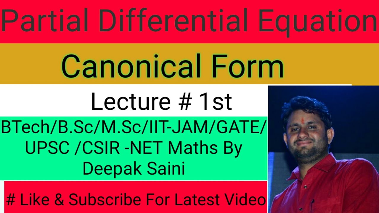 Canonical Form ( partial differential equation), Part#1 - YouTube