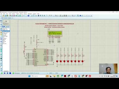 Simulasi LED dan LCD menggunakan Atmega16 dan proteus - YouTube