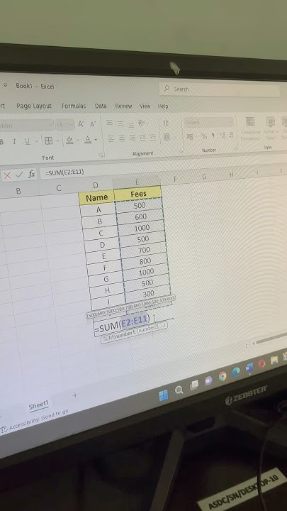Quick Total in Excel Using Shortcut Key | AutoSum Shortcut in Excel Explained #spreadsheets # ...