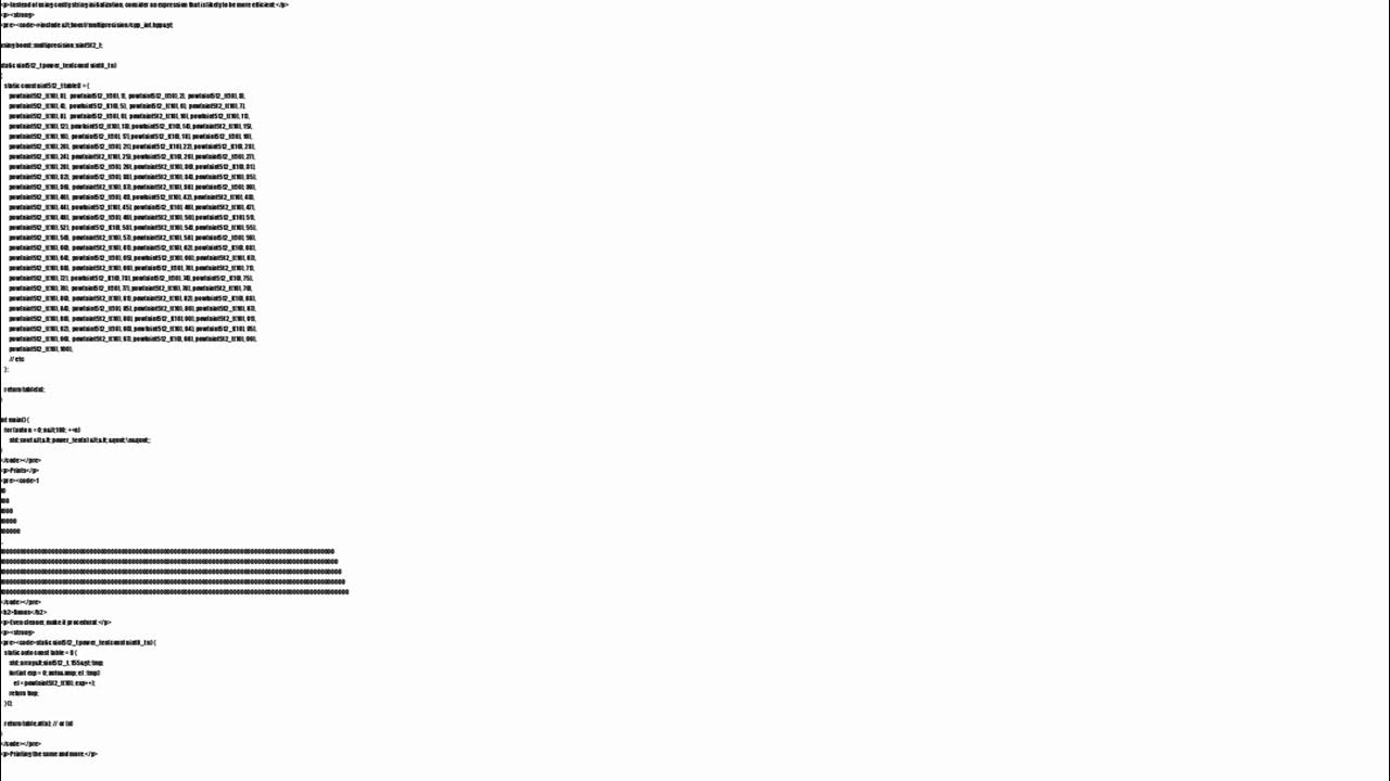 Creating a static lookup table when the integer type is Boost multiprecision number/cpp_int ...