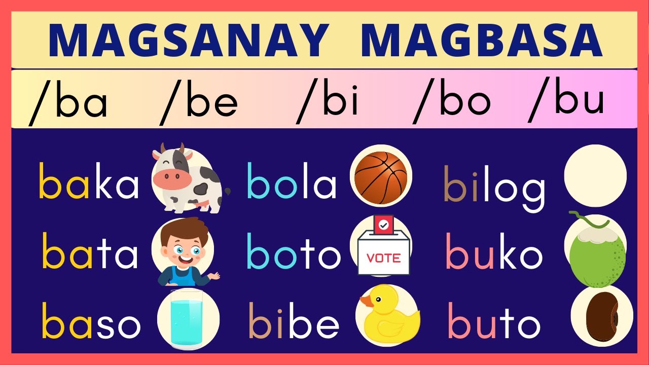 MAGSANAY MAGBASA Aralin 2/ ba / be / bi / bo / bu / Beginners & Primary ...