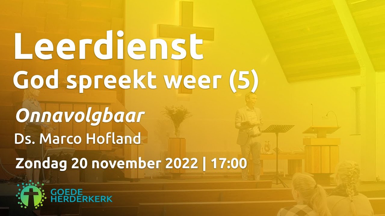 Kerkdienst 20 november 2022 17:00 - ds. Marco Hofland - YouTube