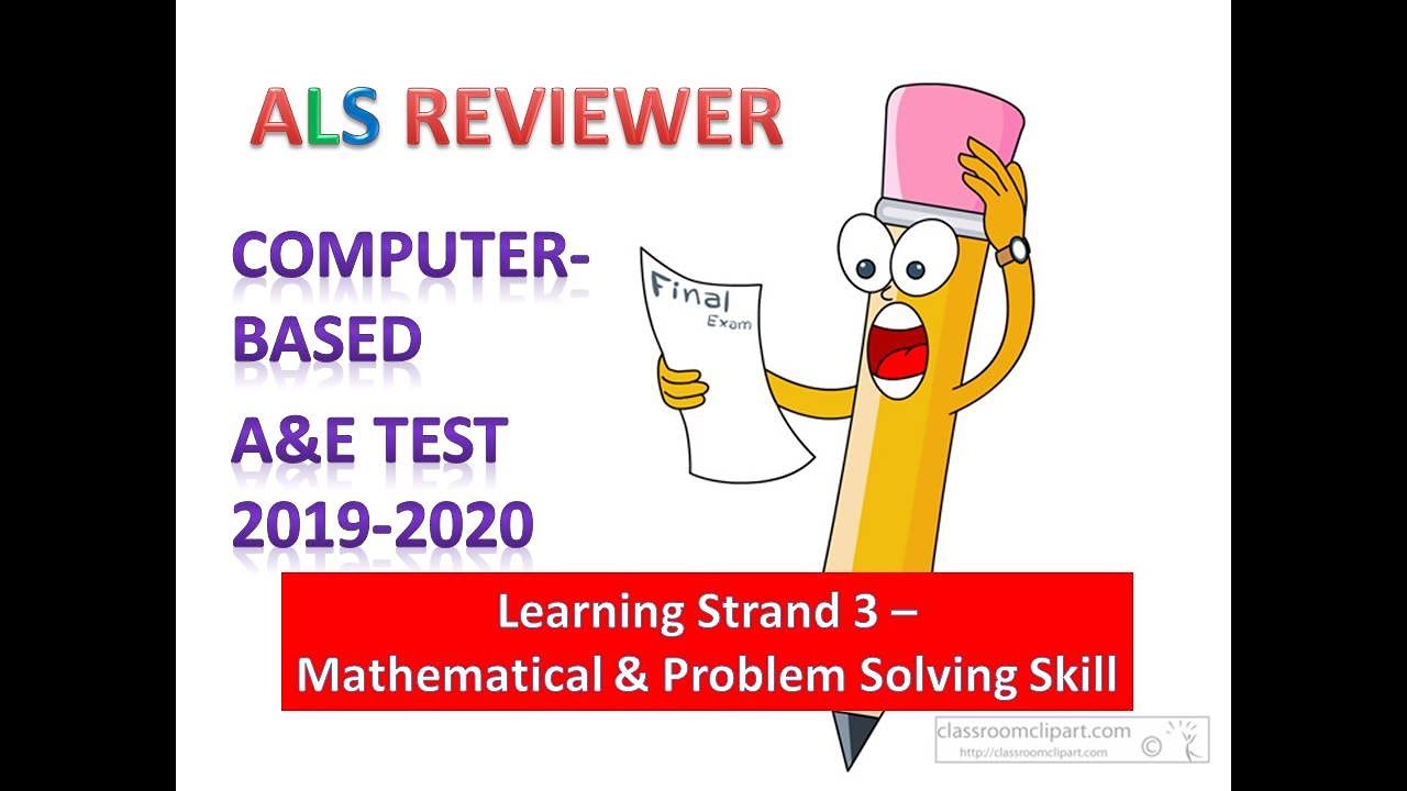 Video 98 - ALS Computer-based A&E Practice Test - MATHEMATICS - YouTube