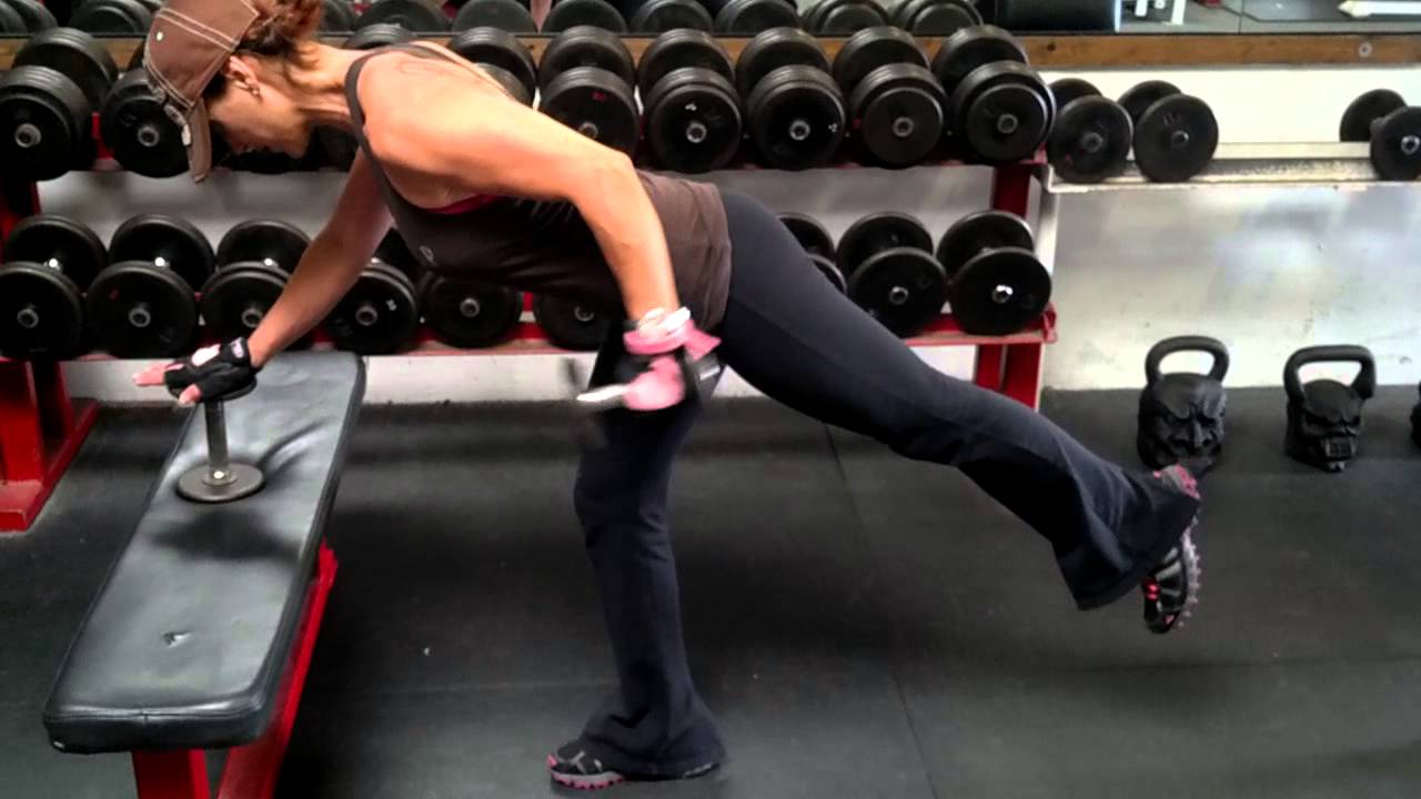 One Leg Balanced Triceps Kick Back - YouTube