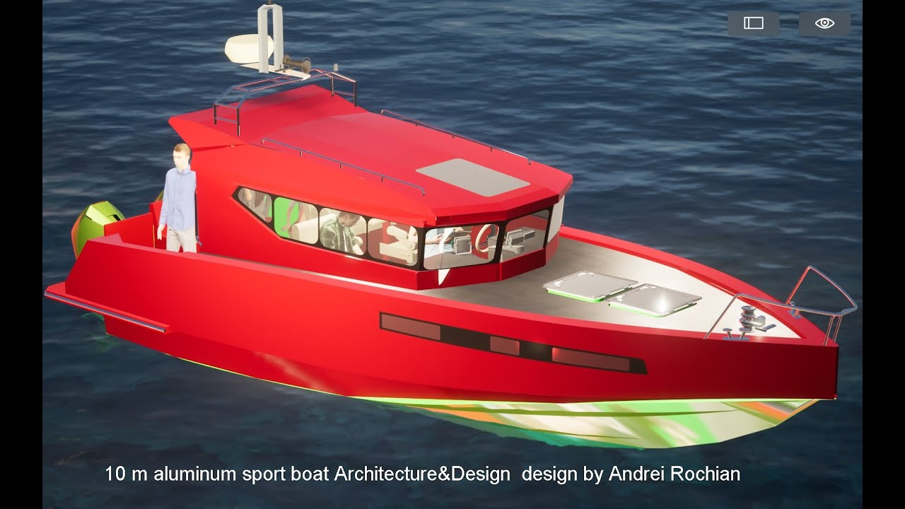 10 m aluminum sport boat Architecture&Design design by Andrei Rochian ...