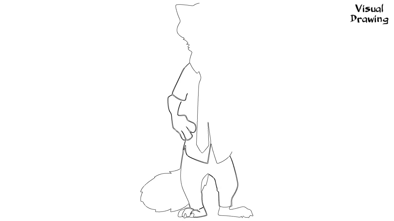 Nick Wilde Drawing Easy, How To Draw Nick Wilde from Zootopia Cartoon ...