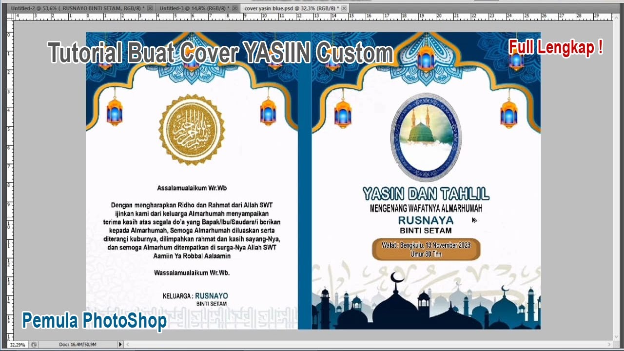 Cara Buat Cover Yasin Custom Di Photoshop Simple , Full Lengkap ...