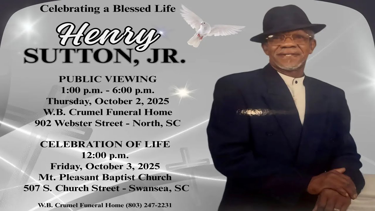 Celebrating a Blessed Life Henry Sutton Jr. - YouTube