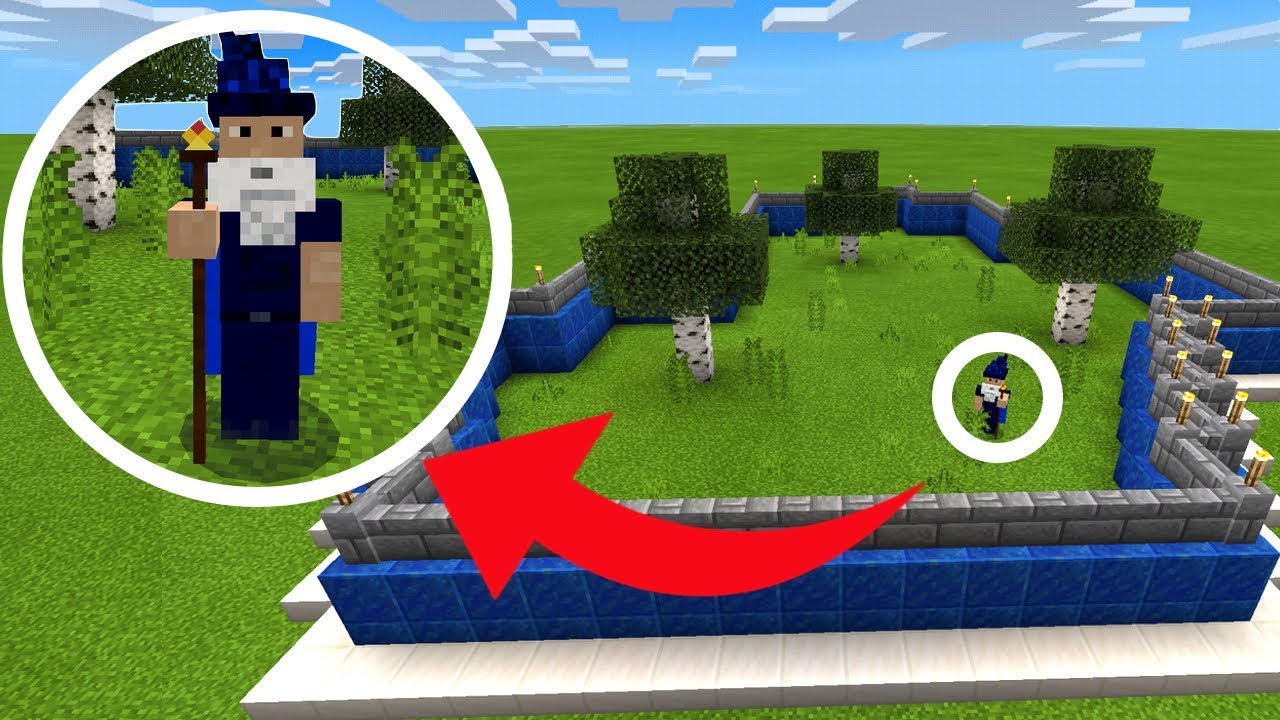 MCPE: What Happens When You Spawn a Wizard - YouTube