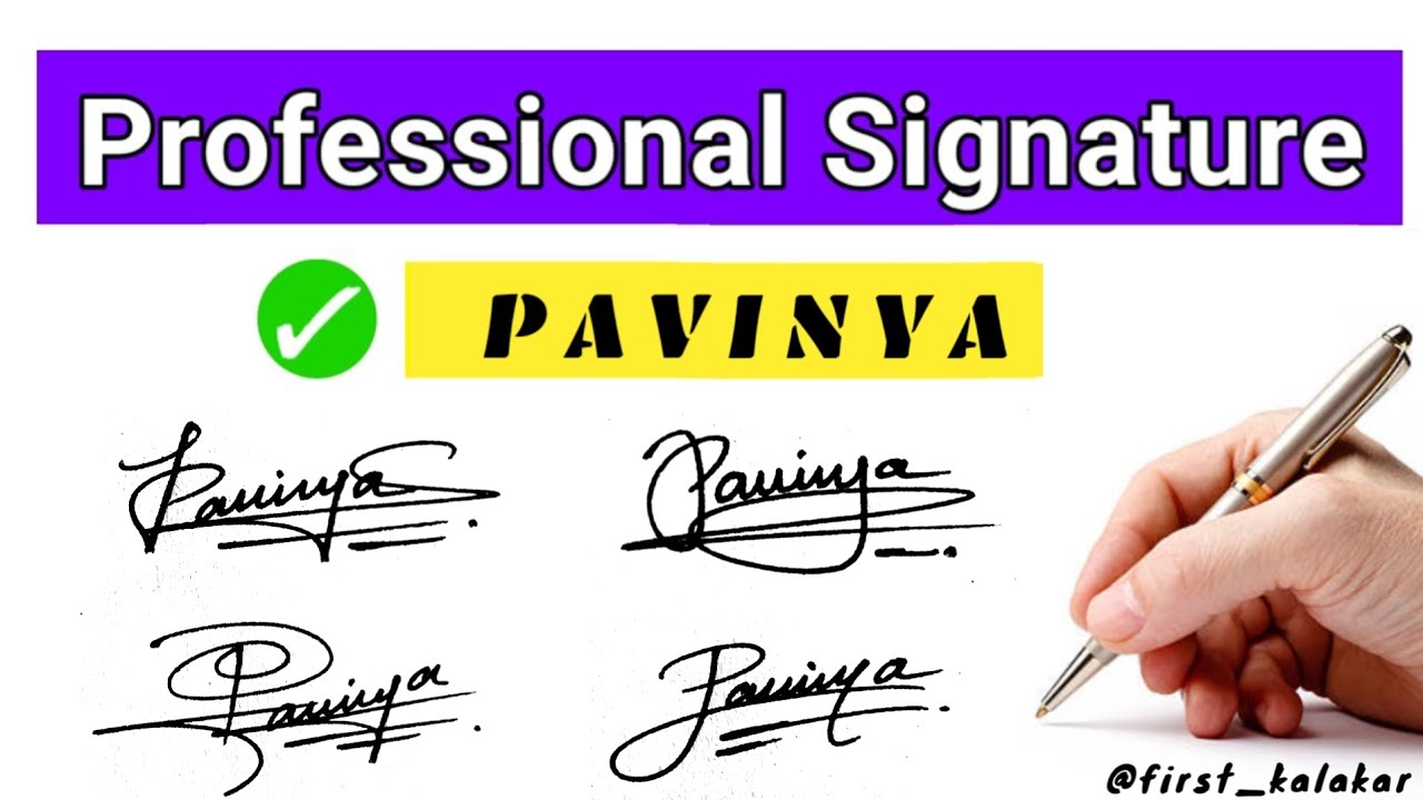 Pavinya name signature style | P signature | P signature style | Letter ...