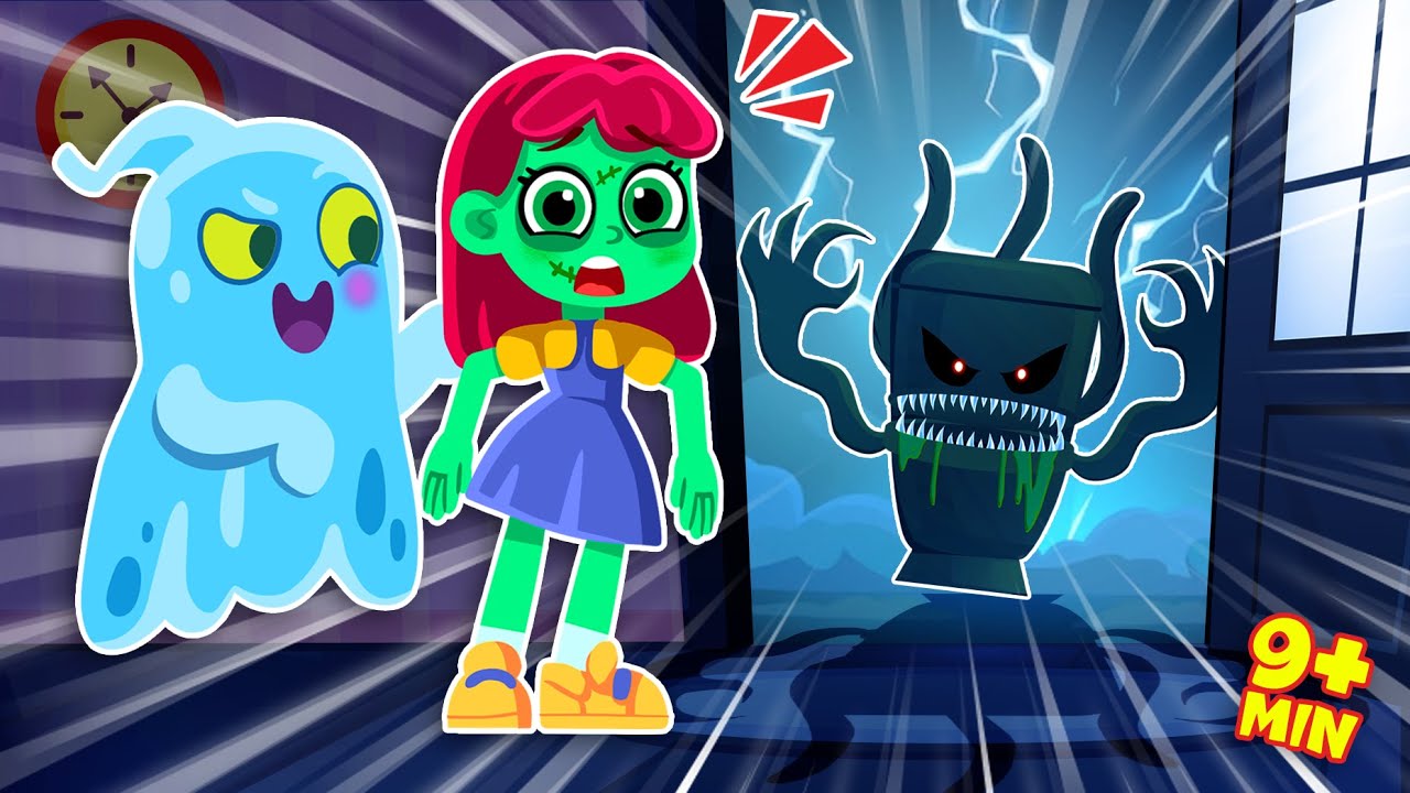 A Zombies Scared | Monster in The Toilet Song | Comy Zomy Nursery ...
