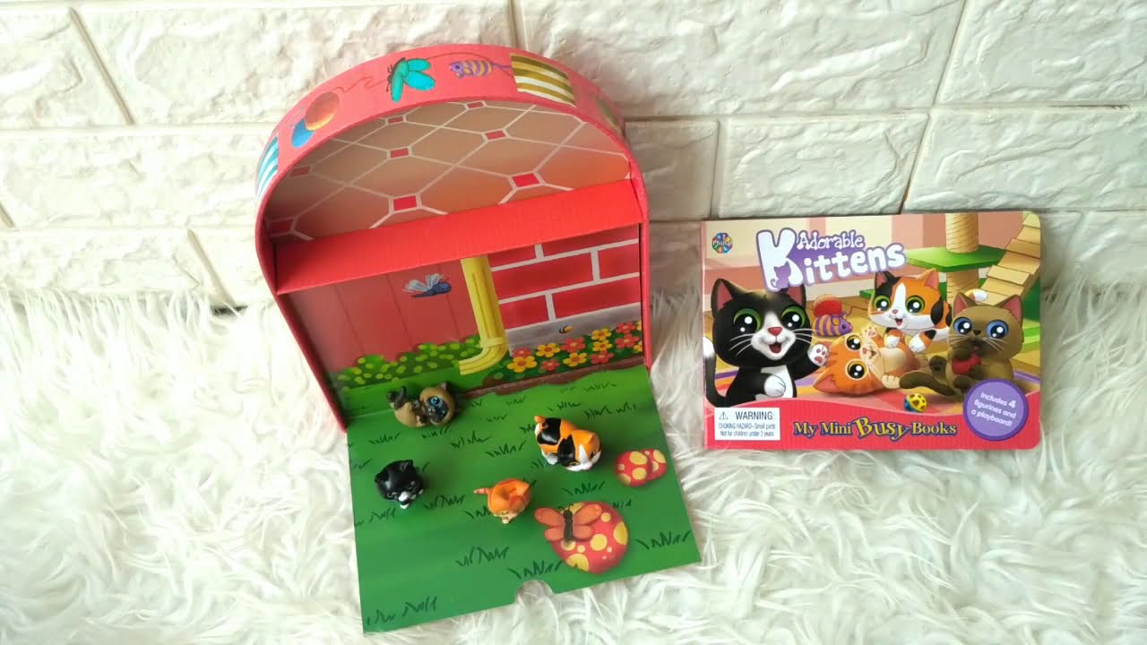 My Mini Busy Book Adorable Kittens includes 4 Figurines, a Playboard ...